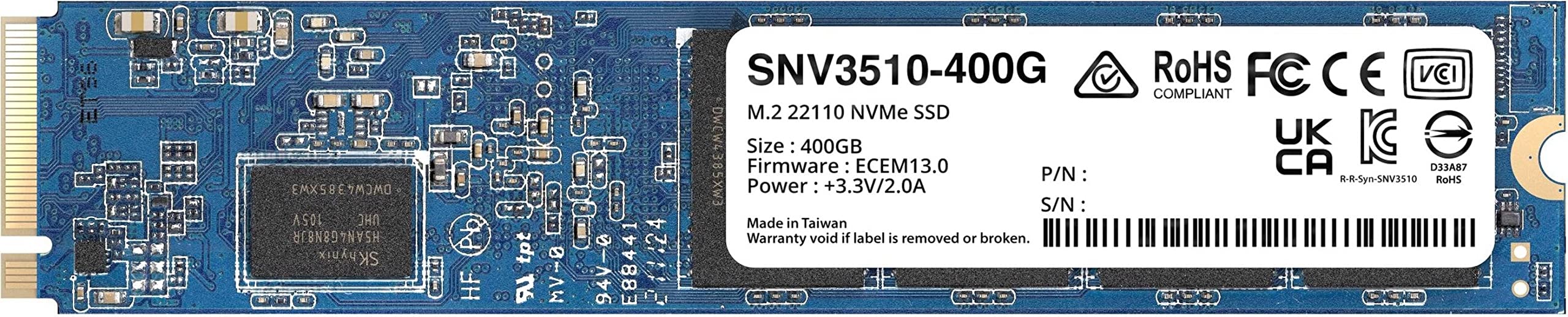 Synology M.2 22110 NVMe SSD SNV3510 400GB (SNV3510-400G) for sale ...