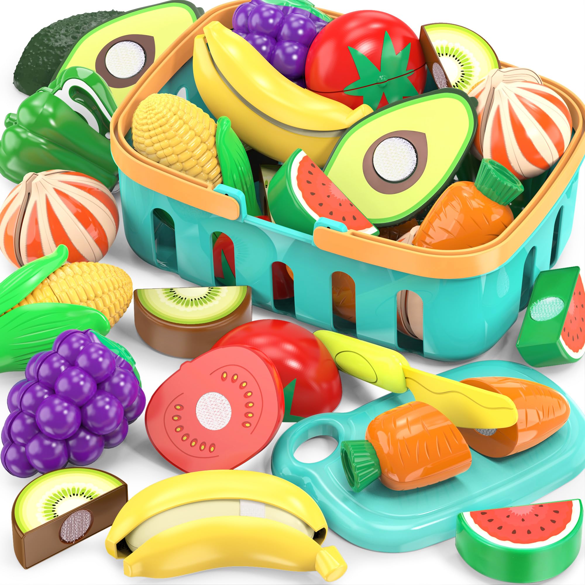 Cutting Play Food Toys For Kids, Pretend Play Kitchen Accessories, Fake ...