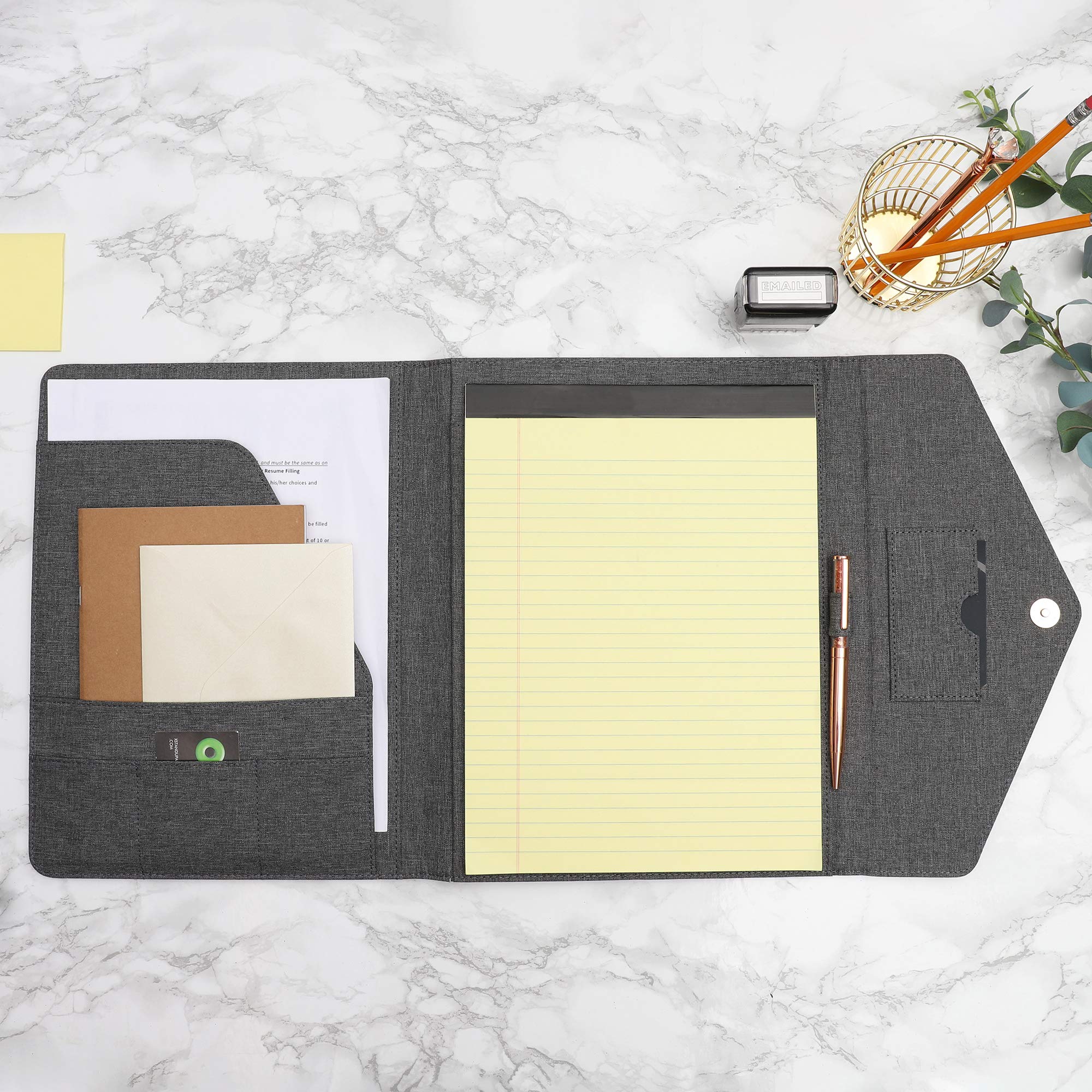 Paper Junkie Grey Business Portfolio Padfolio Folder