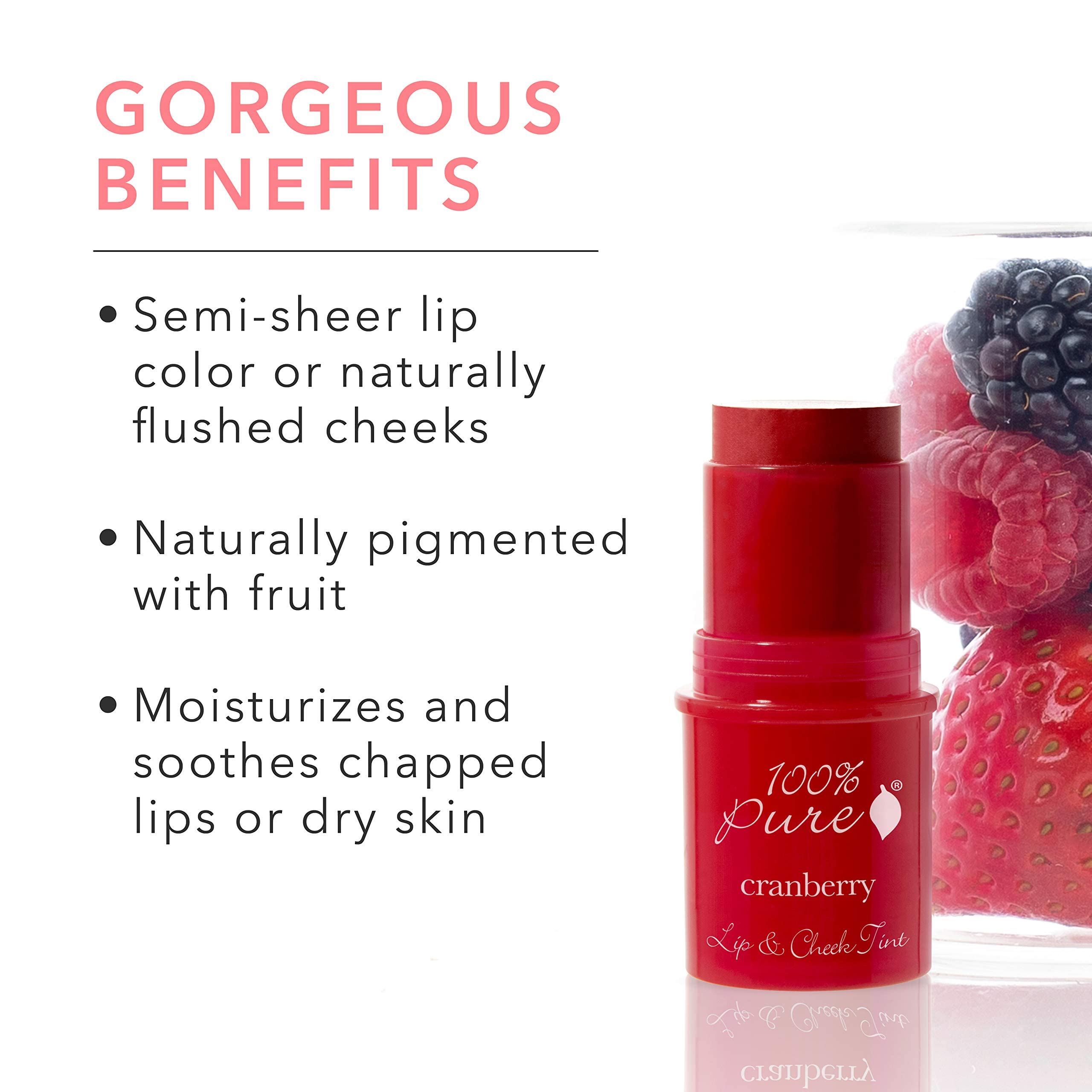 Mua 100% PURE Lip & Cheek Tint (Fruit Pigmented), Cranberry Glow, Long ...