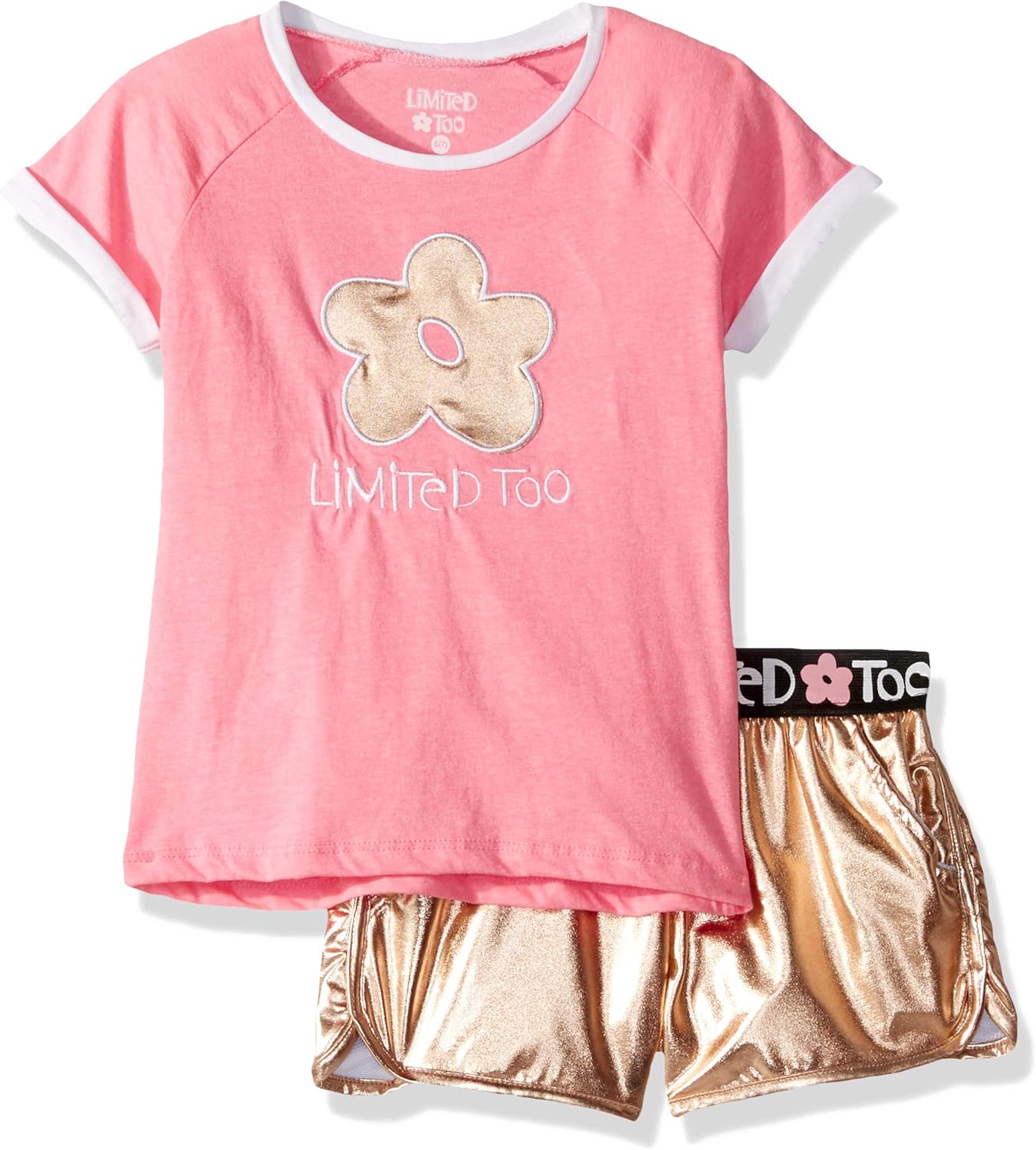Amazon.com: Limited Too Girls' 2 Piece Sleeve Top and Shimmer Short Set ...