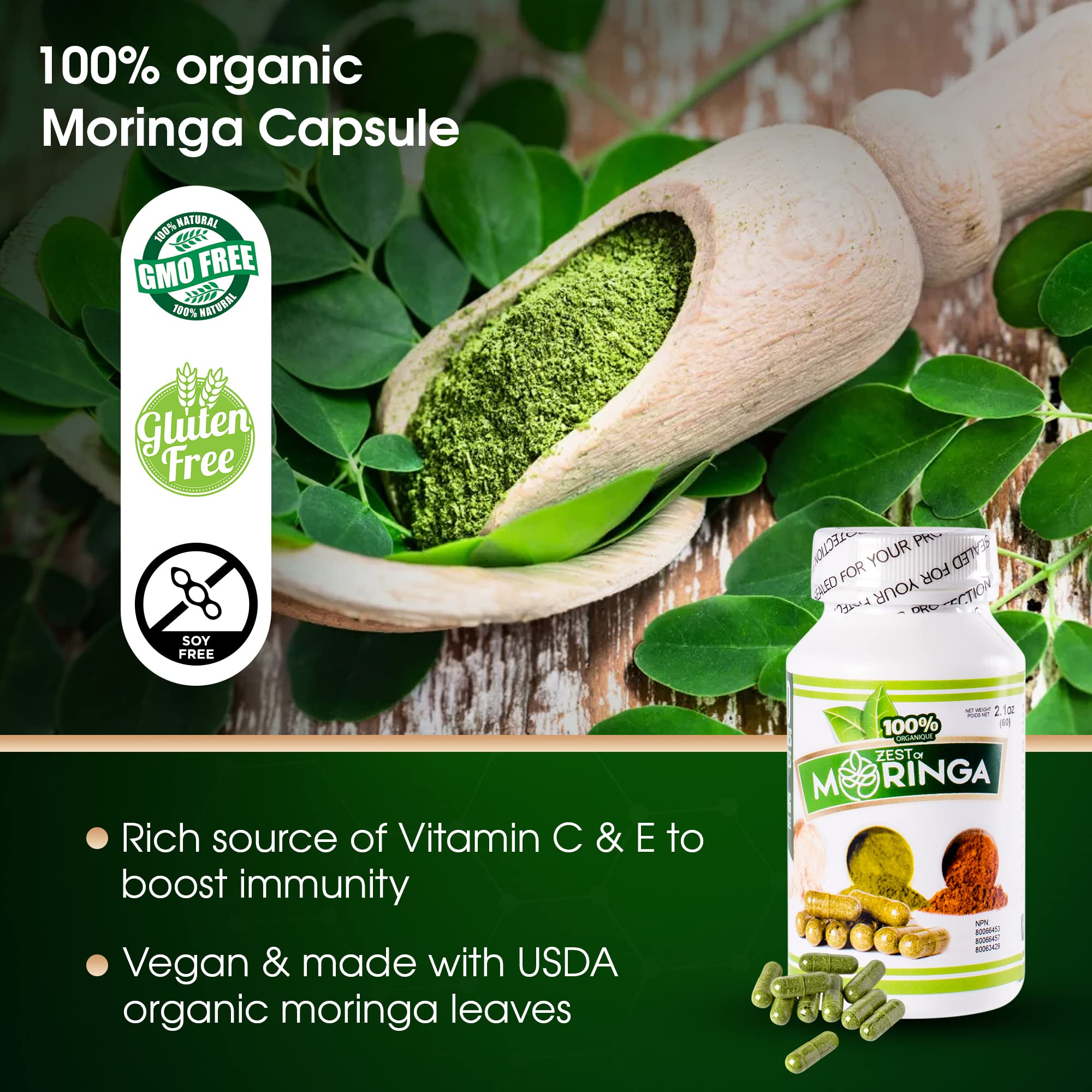 Mua Moringa Oleifera Capsule Supplement | 100 Capsules - 500MG Made ...