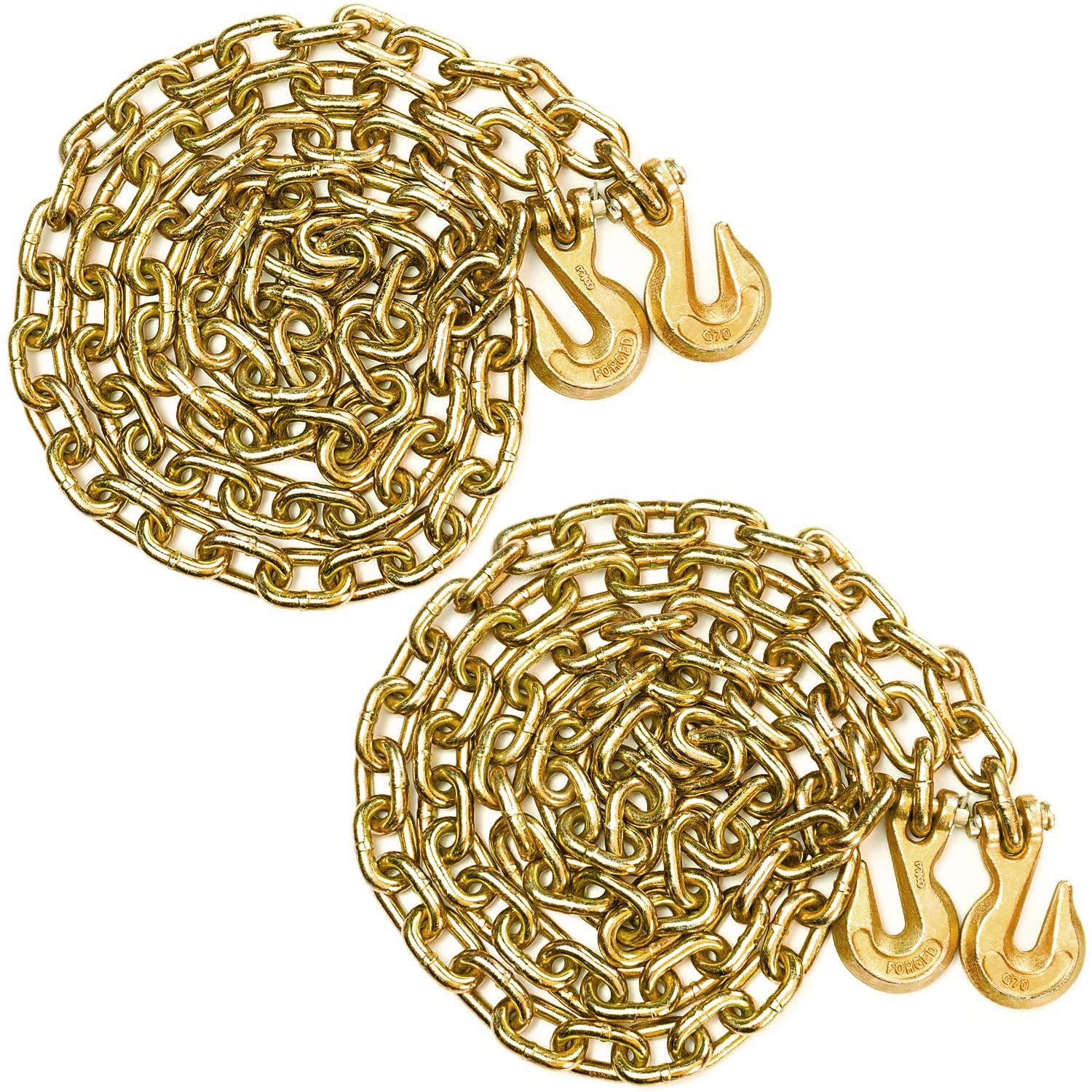 G70 Transport Chain 3/8'' x 10 Foot - 6,600 Pound, Log Chain Safe ...