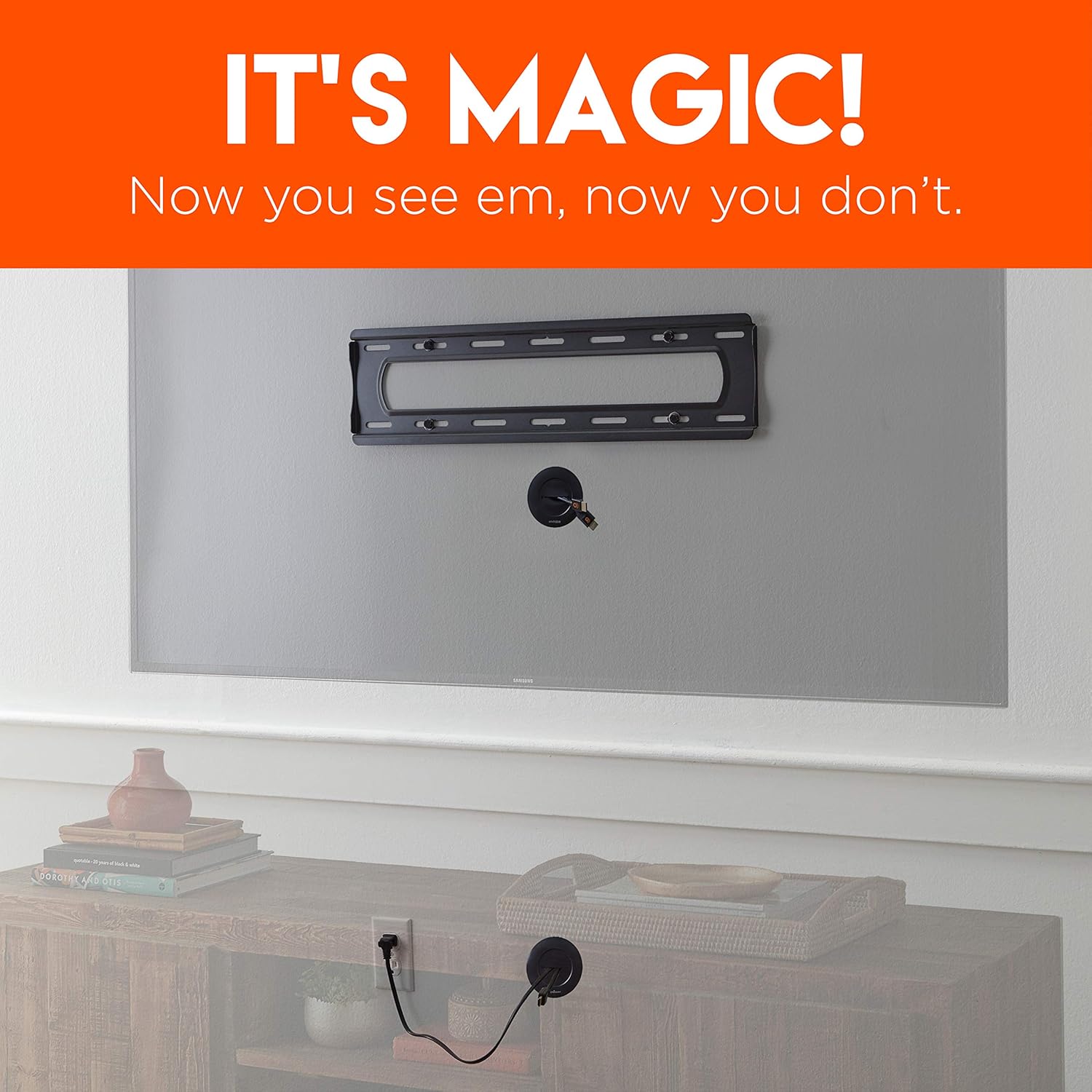 ECHOGEAR Black Cable Concealer for Wall Mounted TV – in-Wall Cord ...