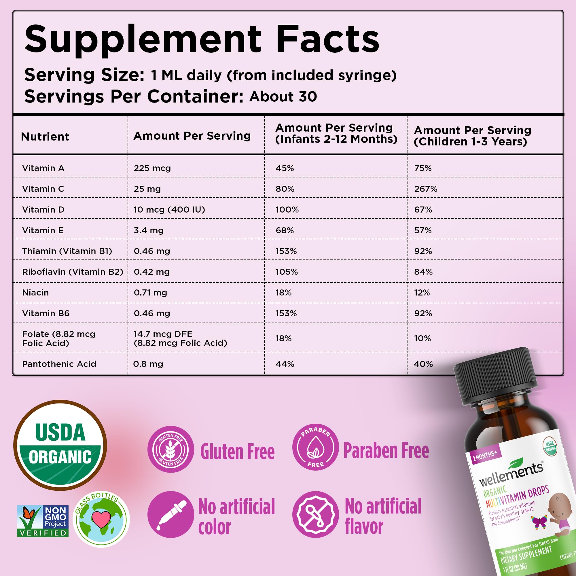 Mua Wellements Organic Baby Multivitamin Drops (1 Fl Oz) - Cherry ...