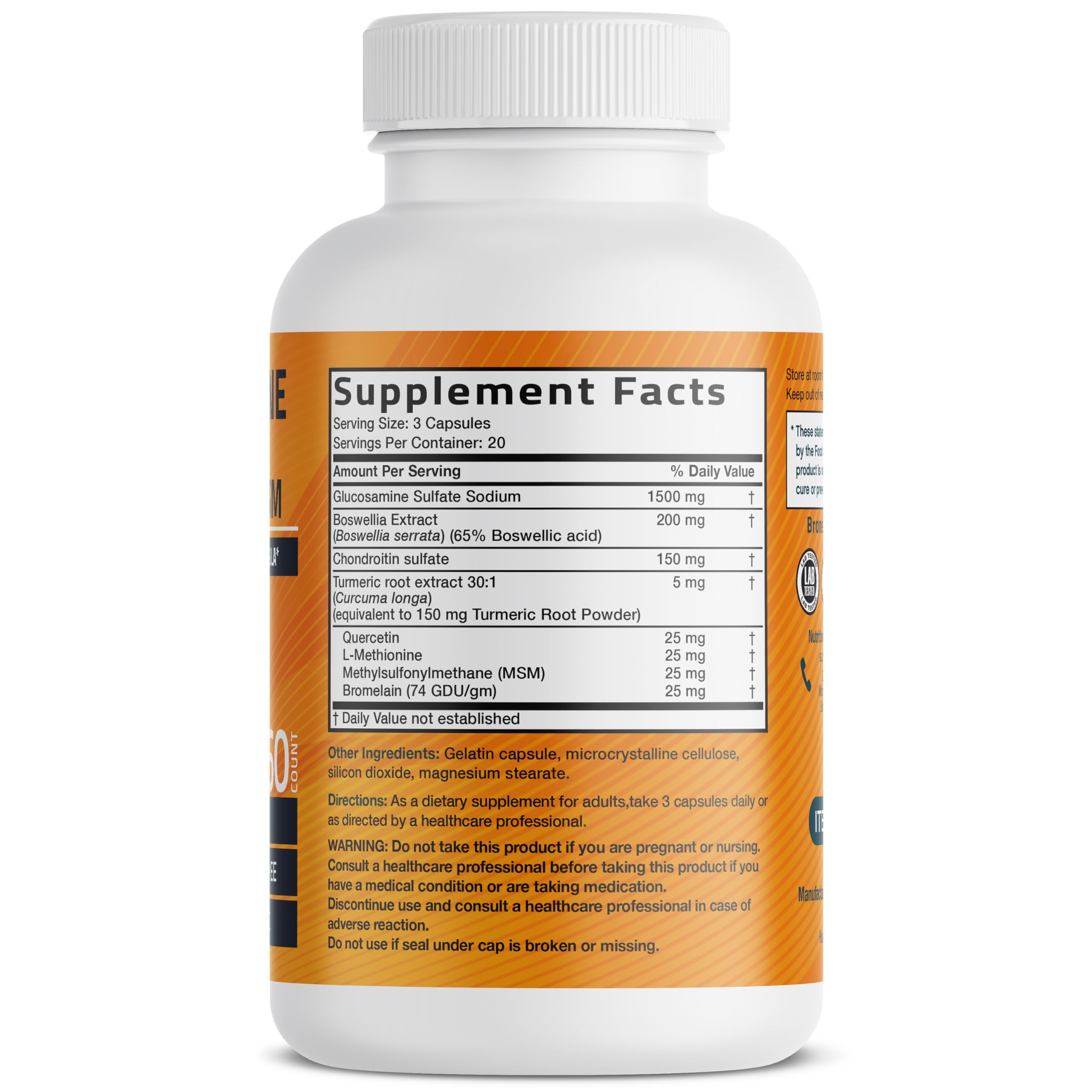 Mua Bronson Glucosamine Chondroitin Turmeric & MSM Advanced Joint ...