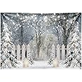 Amazon.com : Funnytree 7x5FT Soft Fabric Winter Photography Backdrop Glitter Snowy Forest Pine ...