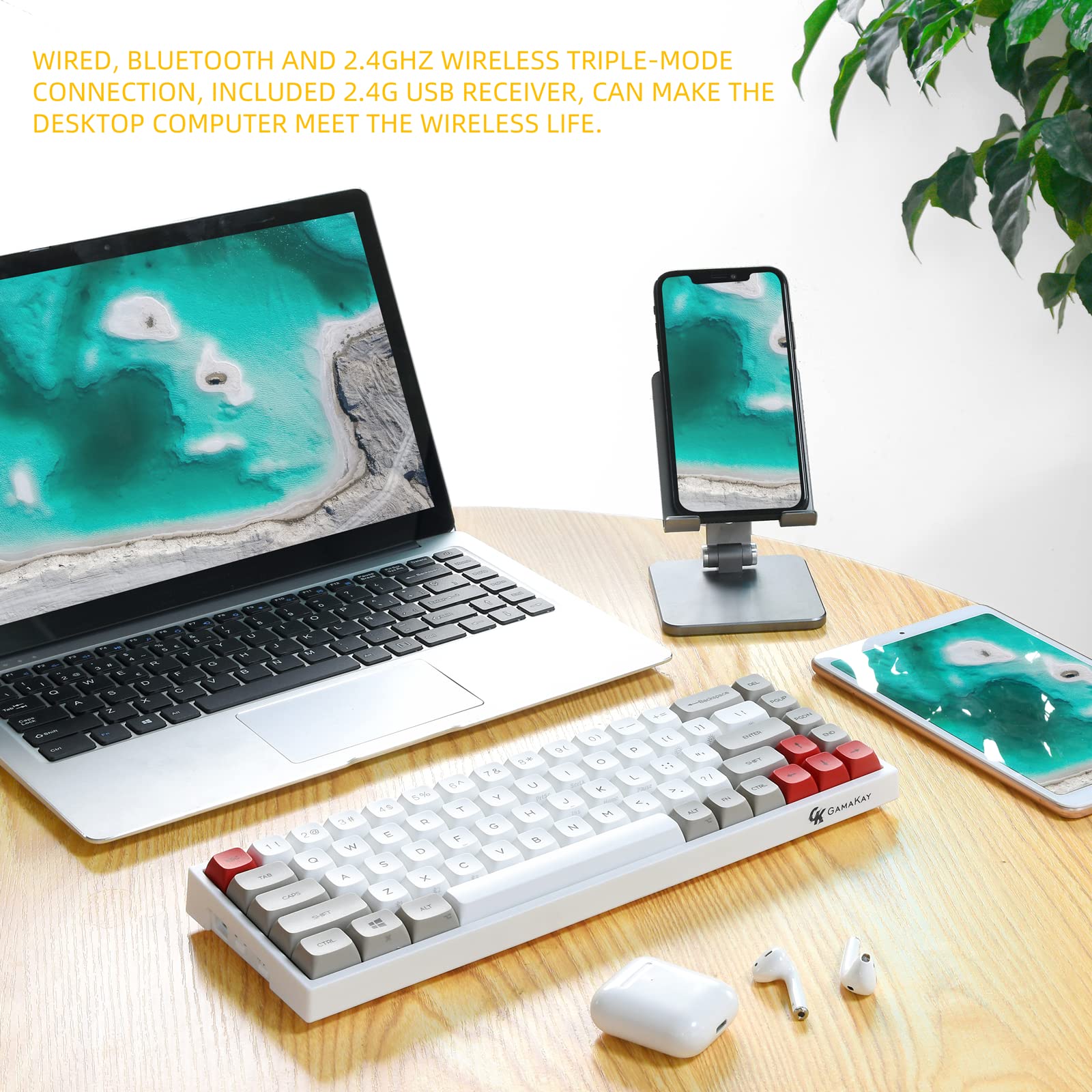 Mua GK GAMAKAY TK68 65% RGB Mechanical Keyboard, 68 Keys Bluetooth 5.0 ...