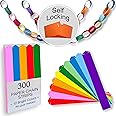 Amazon.com: 300 Paper Chain Strips for Crafting. No Glue or Tape Needed ...