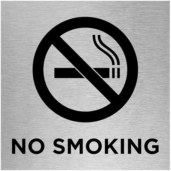 No Smoking Aluminium Metal Sign | Made in the UK (75 x 75mm): Amazon.co ...