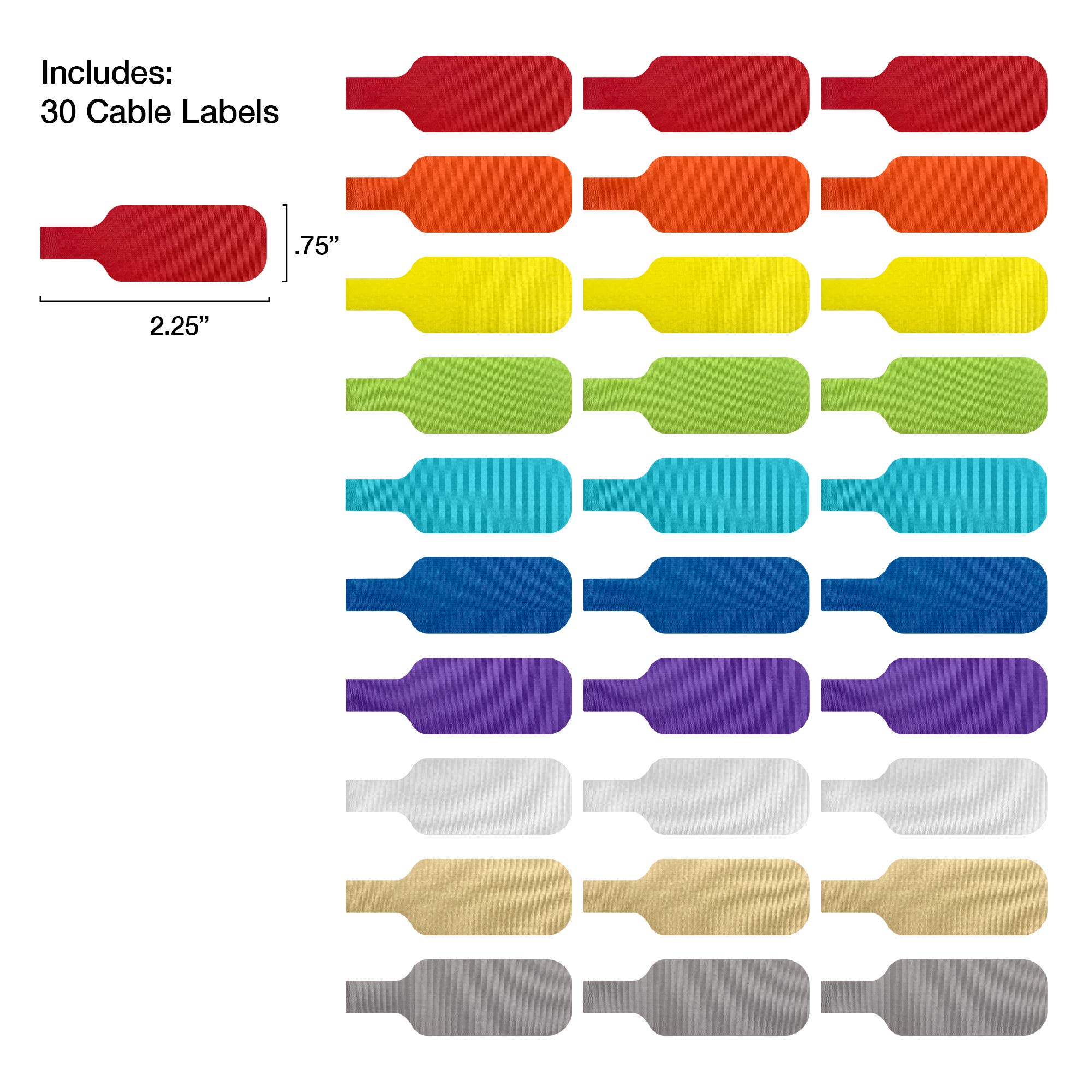 Cable Labels by Wrap-It Storage, Medium, Multi-Color (30-Pack) Write On ...