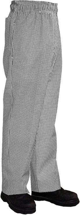 Amazon.com: Newchef Fashion Black& White Woven Checkered Chef Pant ...