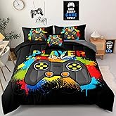 Amazon.com: Z.Jian HOME 5 Pieces Gaming Bedding Set Twin Size for Boys Gamer Comforter Set for ...
