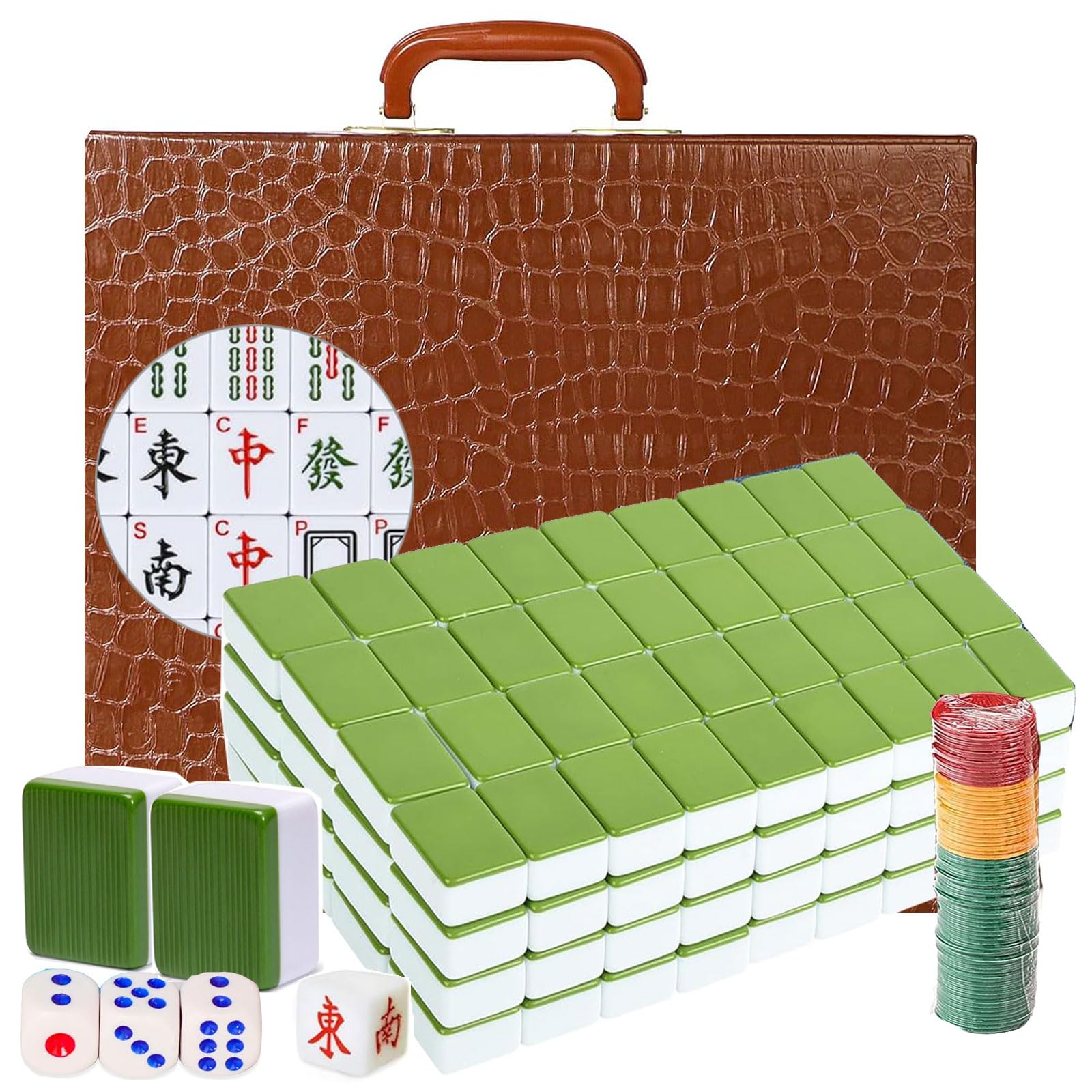 LANYOTA Mahjong Set,Chinese Mahjong Game Set with Carrying Travel Case ...