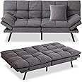 Amazon.com: MUUEGM Futon Sofa Bed,Memory Foam Modern Convertible Couch Bed,Folding Futon Sleeper ...