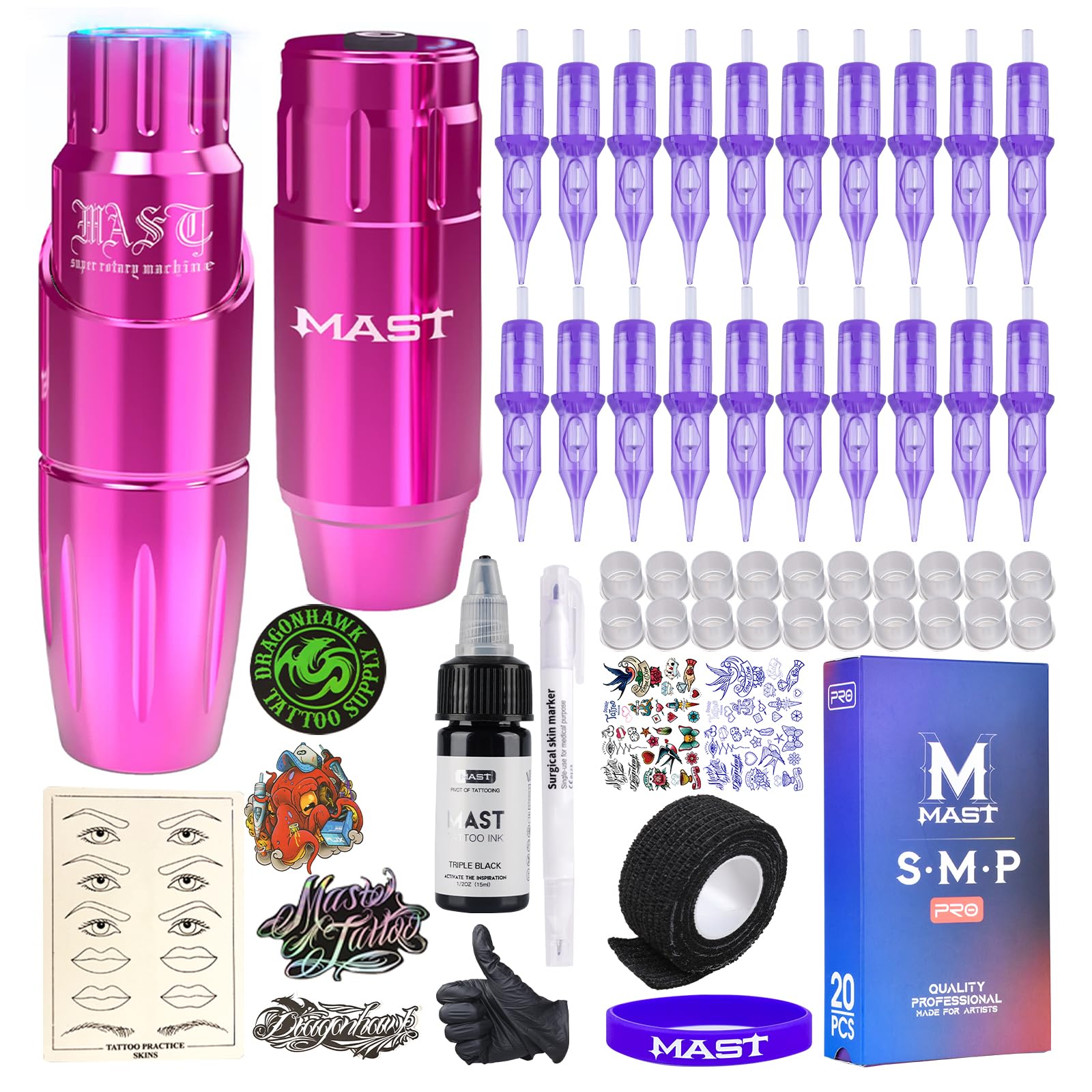 Mast Tour Tattoo Pen Kit, Wireless Tattoo Battery Power Supply Tattoo ...