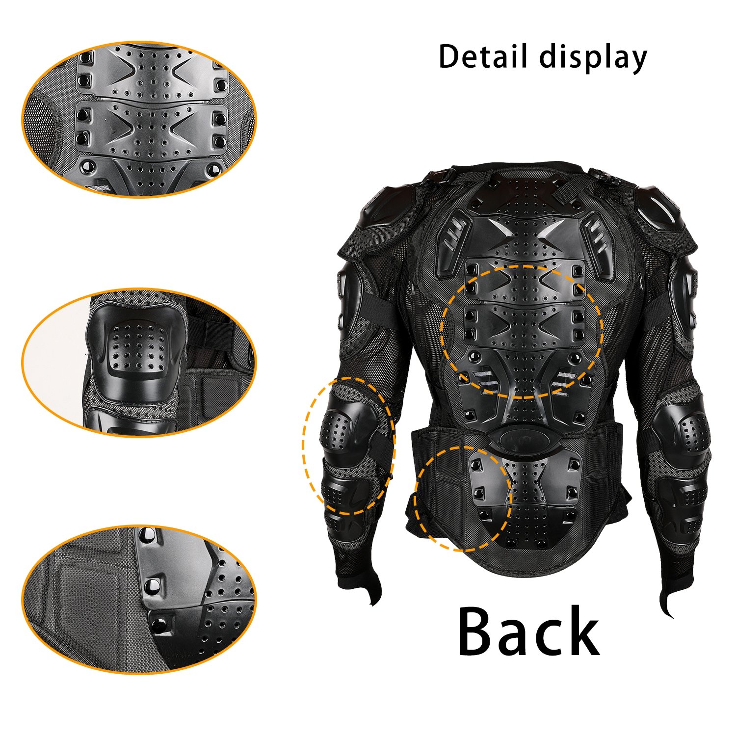 Ridbiker Motorcycle Full Body Armor Protector Removable Racing Jacket ...