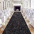 Amazon.com: Black Carpet Runner for Prom Black Sequin Aisle Runner for ...