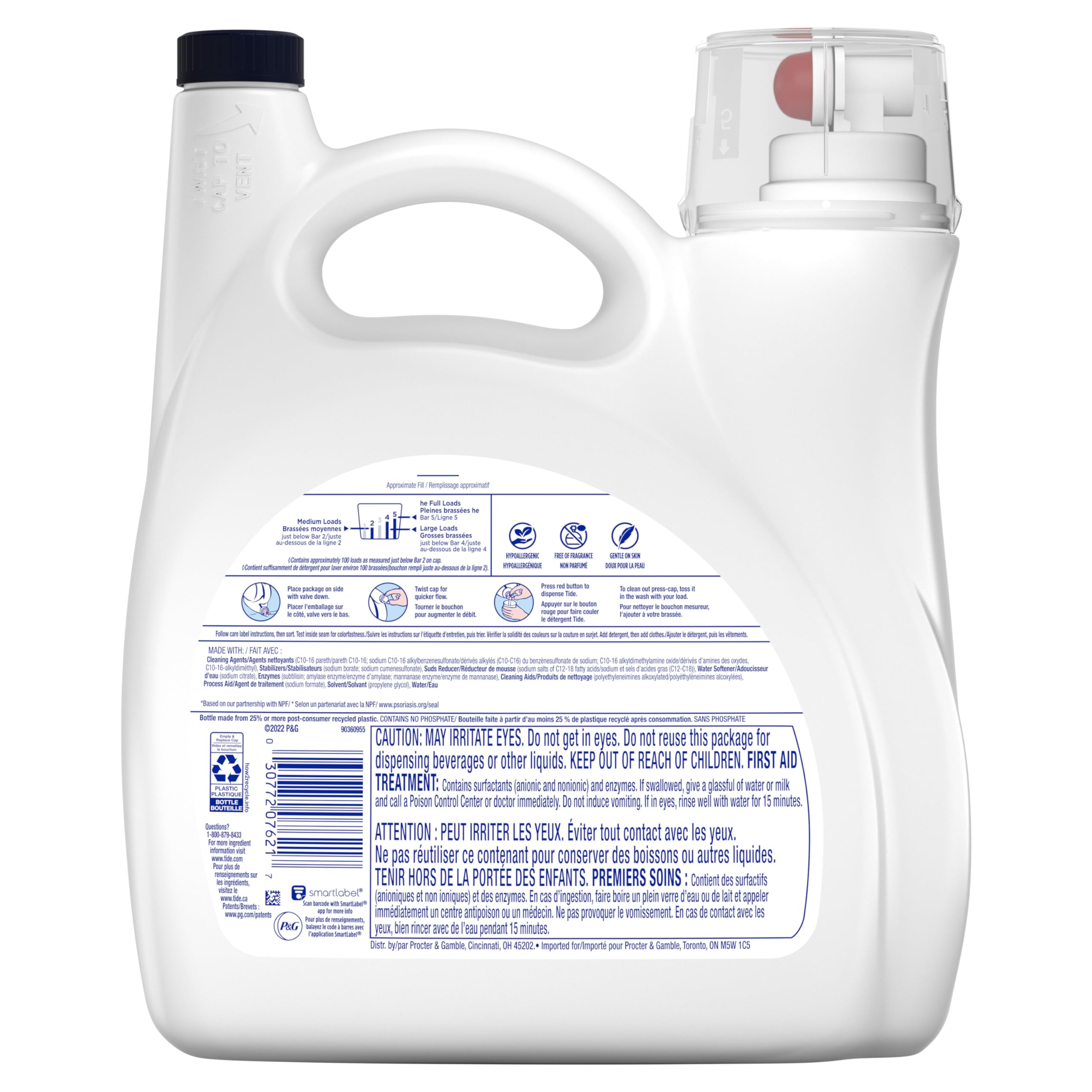 Mua Tide Free & Gentle Liquid Laundry Detergent, 132 fl oz, 100 Loads ...