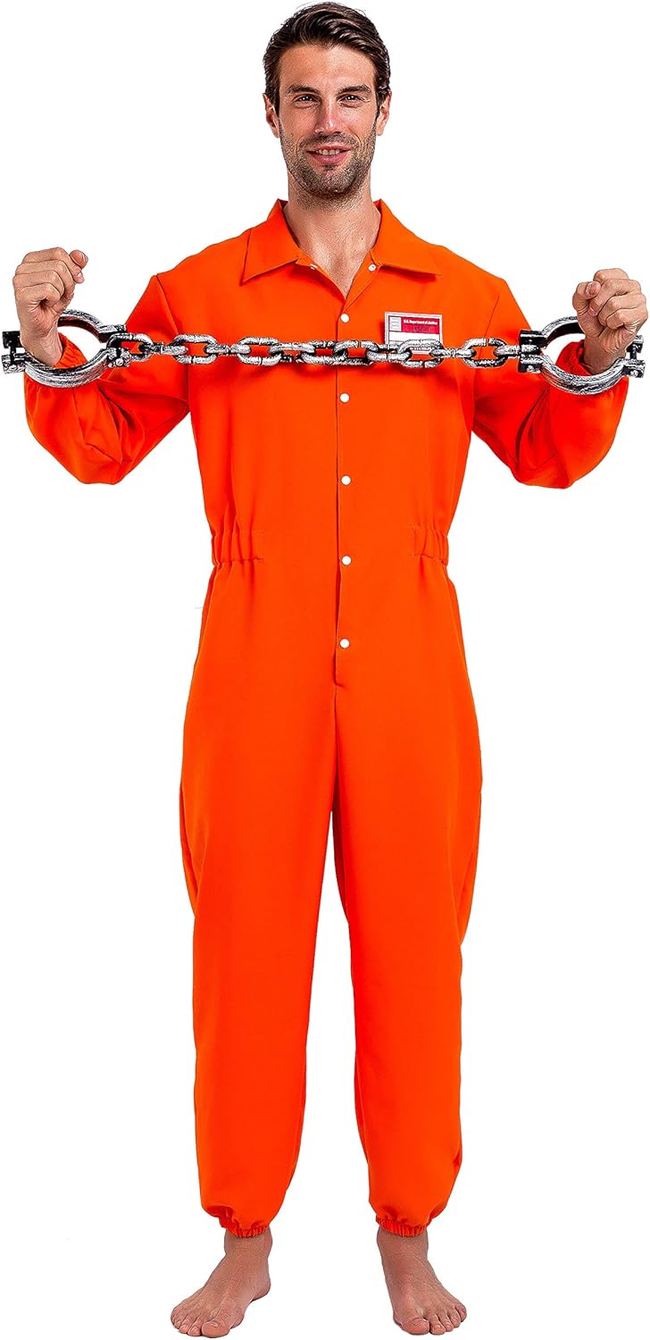Spooktacular Creations Prisoner Jumpsuit Orange Prison Escaped Inmate ...