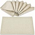 Amazon.com: Rinpon Cloth Placemats Set of 8, Linen Type Fabric ...