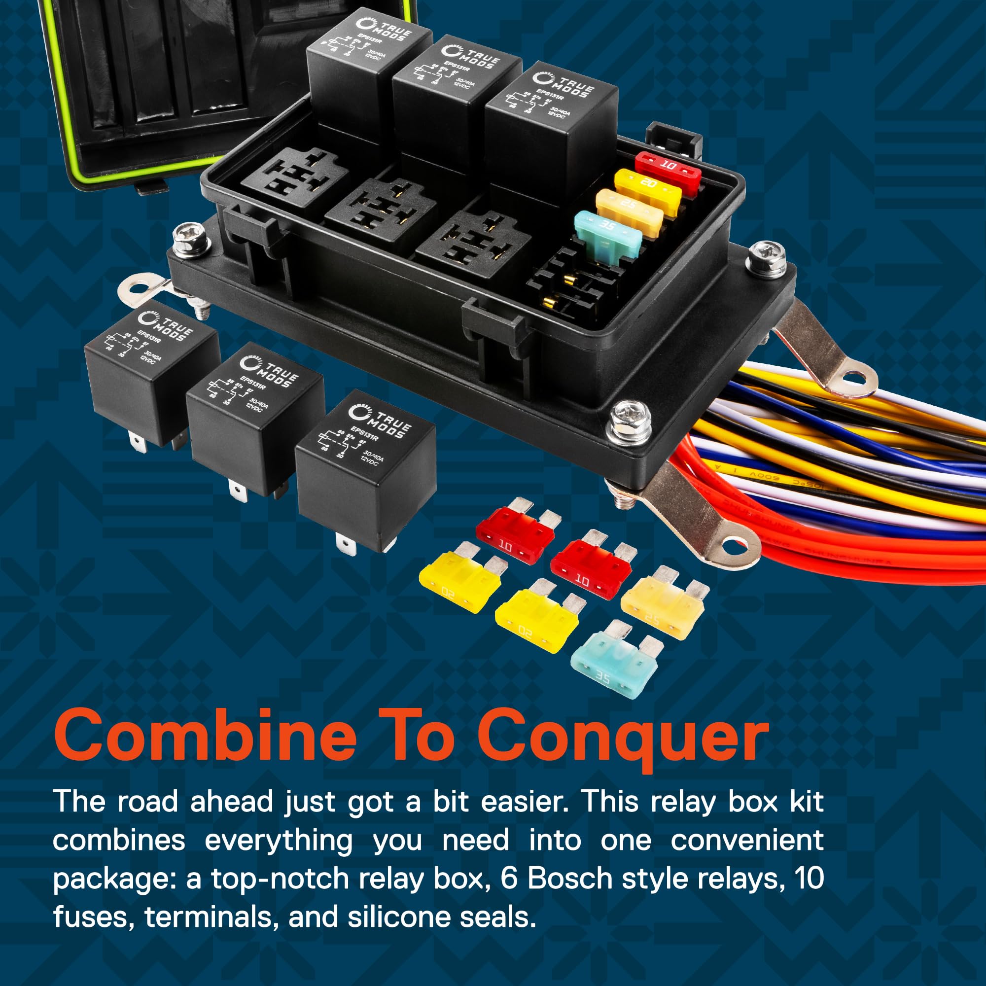 Mua True Mods Waterproof 12V Fuse Relay Box Block Kit w/Pre-Wired ...