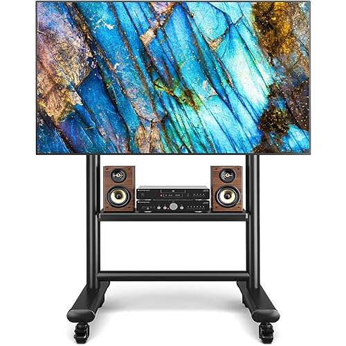 Rfiver Heavy Duty Mobile TV Stand for 50-92 Inch Large TVs up to 200lbs ...