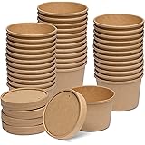 Amazon.com: Comfy Package 8 oz. Paper Food Containers With Vented Lids ...