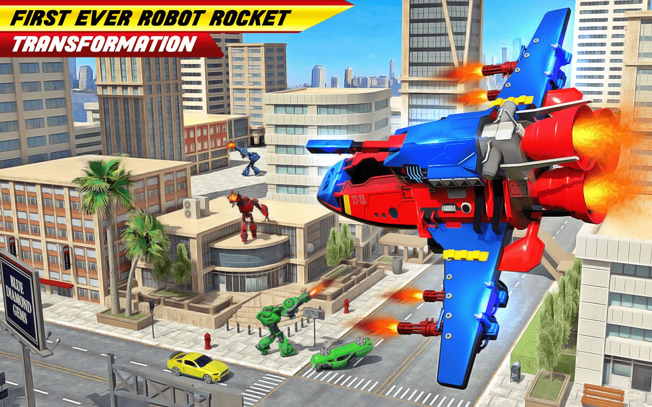 Amazon.com: Flying Robot Rocket Transform Robot Shooting Games : Apps ...