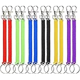 pengxiaomei 12 Pieces Stretchy Spiral Keyring, Colourful Plastic ...