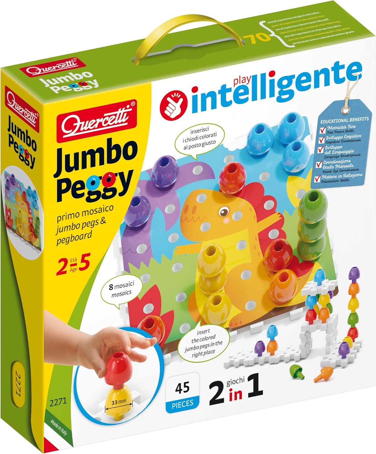 Amazon.com: Quercetti - Jumbo Peggy Medium - Stacking Peg Toy with ...