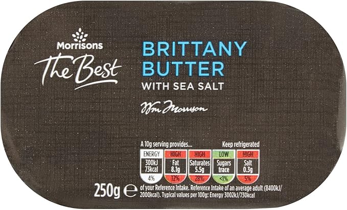 Morrisons The Best Brittany Butter with Sea Salt, 250g: Amazon.co.uk ...