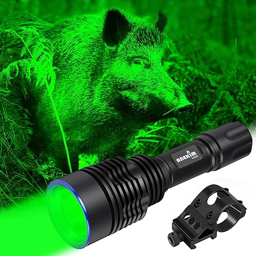 ANEKIM UC20 Green Hunting Flashlight kit, 1586 Yards Green LED Weapon ...