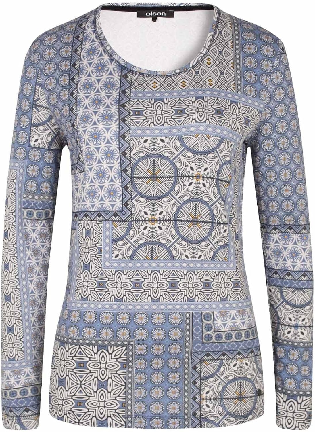 Olsen Damen T-Shirt Long Sleeves Langarmshirt, Blau (Dark Ink 40060St ...