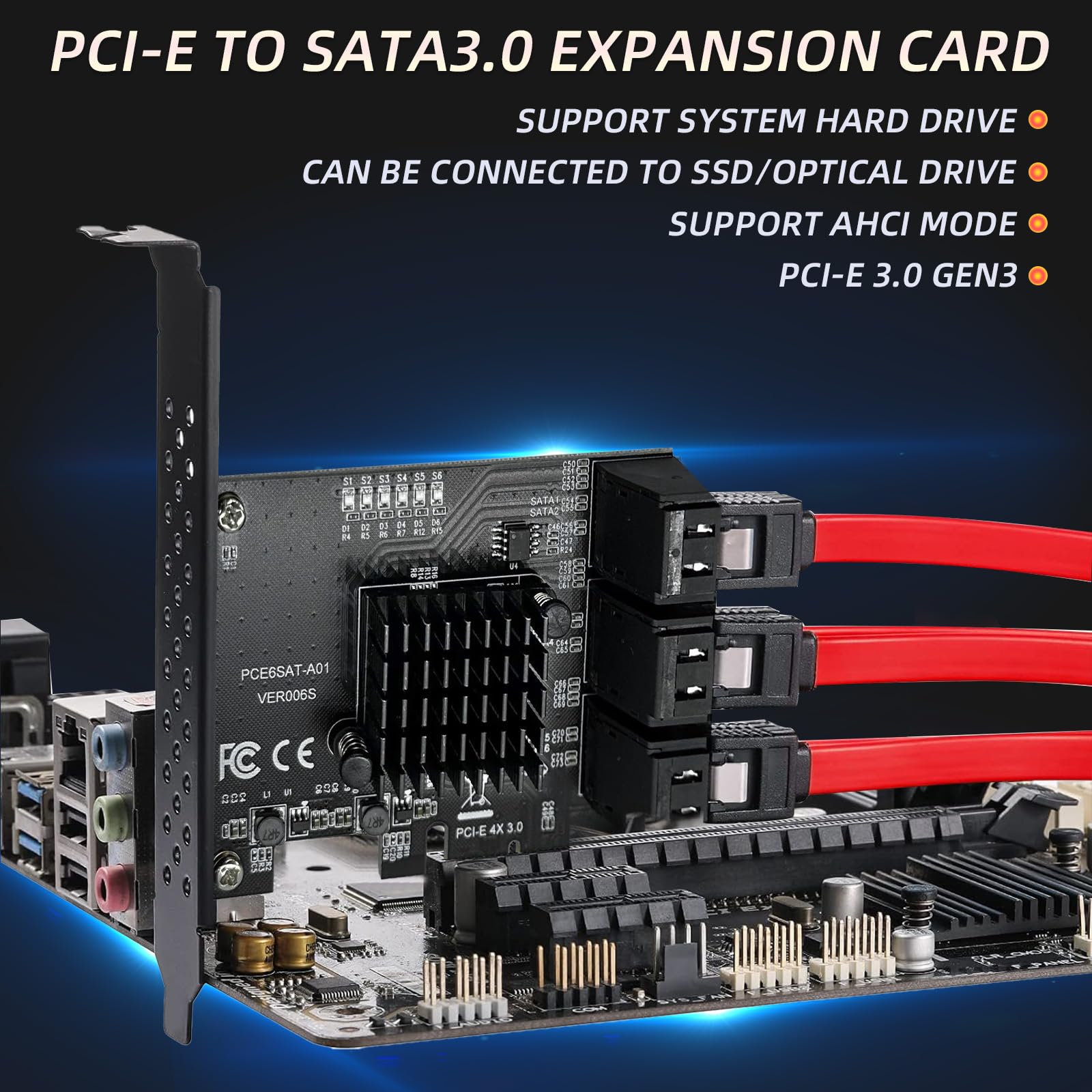 Mua PCI-E 1X to SATA 3.0 Controller Card, 6-Port SATA III 6Gbps ...