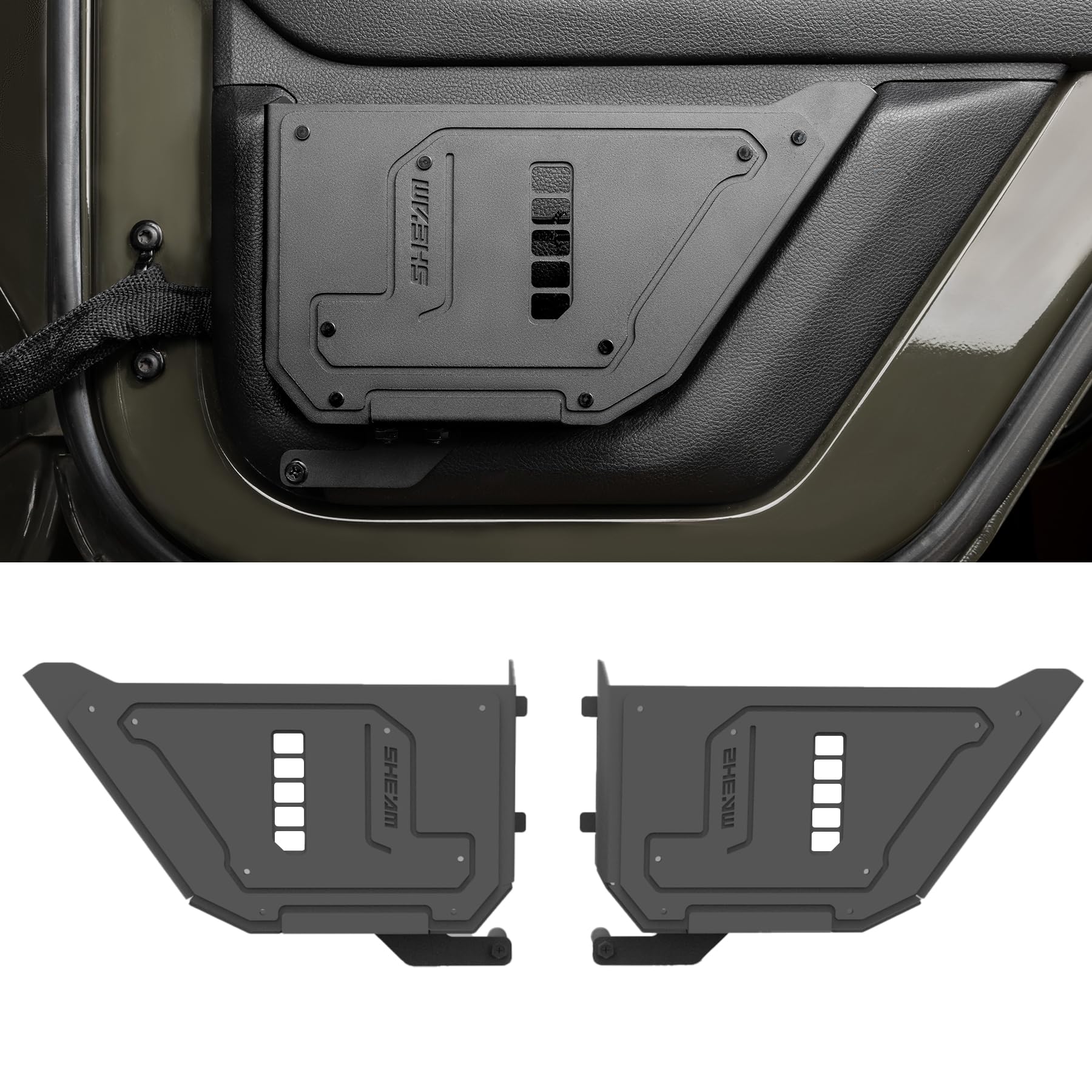SHEAM Metal Rear Door Storage Pockets for 2009-2018 Jeep Wrangler JK ...