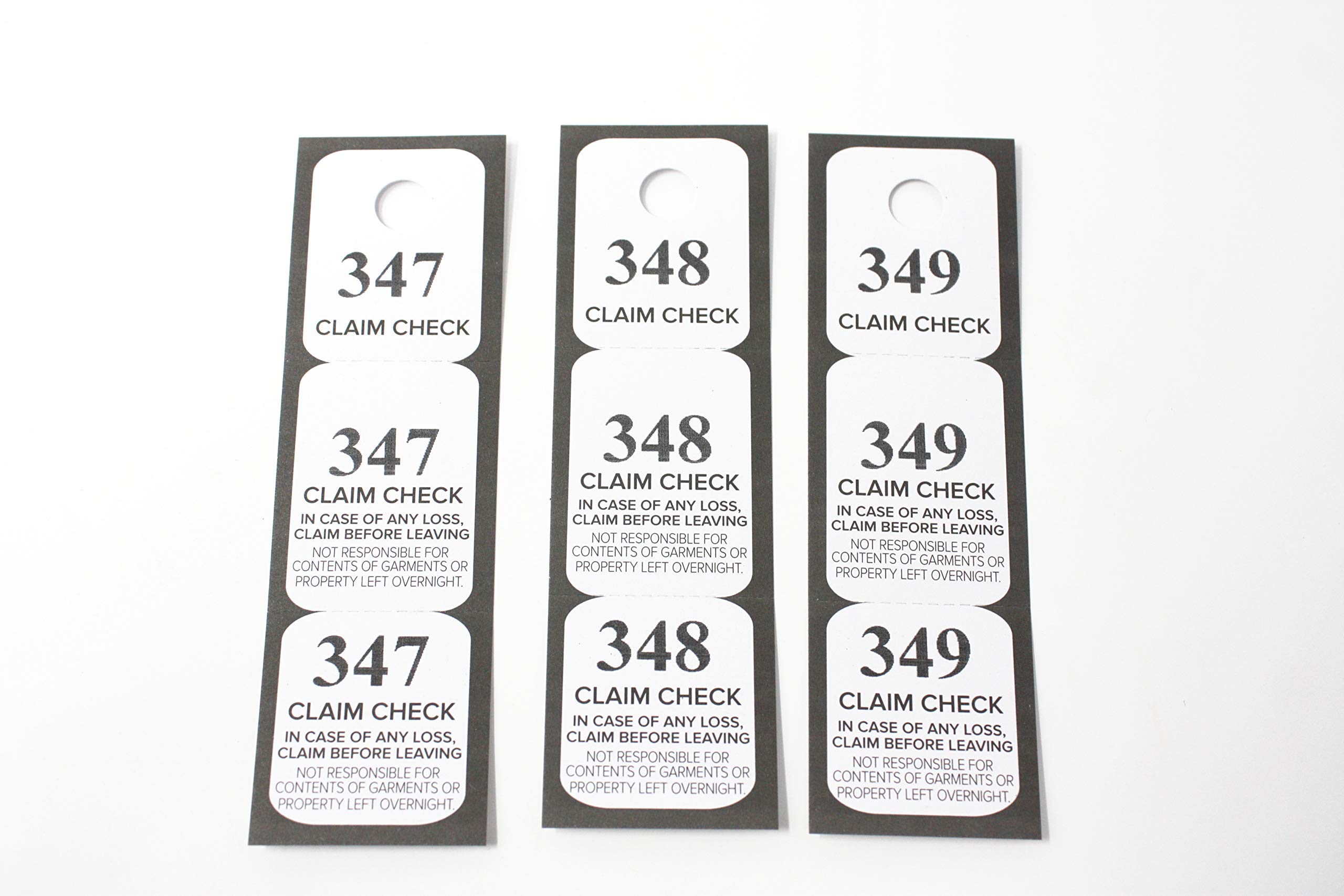 Coat Check Tickets - Black | 3 Part Claim Checks | 1000 Count for sale ...