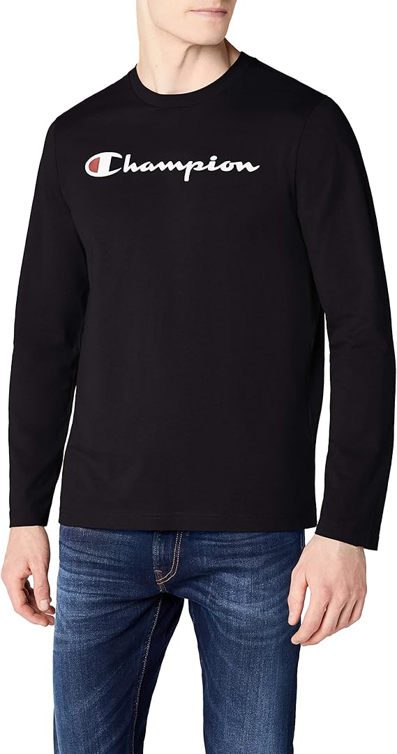 Champion Men's - Classic Logo Long Sleeve T-Shirt: Amazon.co.uk: Clothing