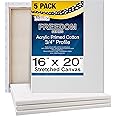 Amazon.com: U.S. Art Supply 16 x 20 inch Stretched Canvas Super Value 5 ...
