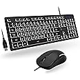 Amazon.com: X9 Performance Large Print Lighted Keyboard and Mouse - USB ...