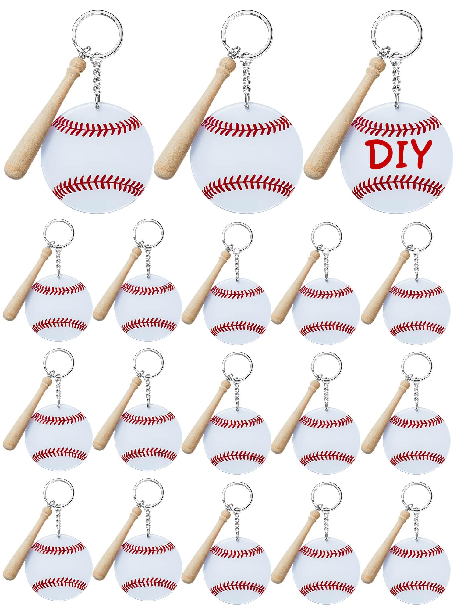 Taiyin 18 Set Large Size Baseball Softball Acrylic Keychain Bulk for ...