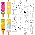 Amazon.com : 75Pcs Ice Cream Color Your Own Bookmarks for Kids Summer ...