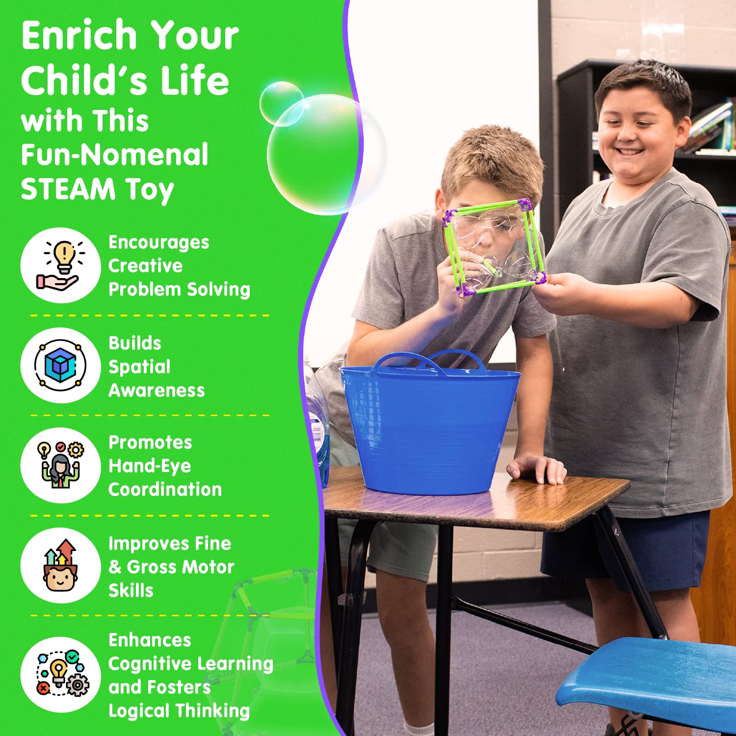 Mua WOWMAZING Build A Bubble Montessori 3D Bubble Maker Kit for Kids 8 ...