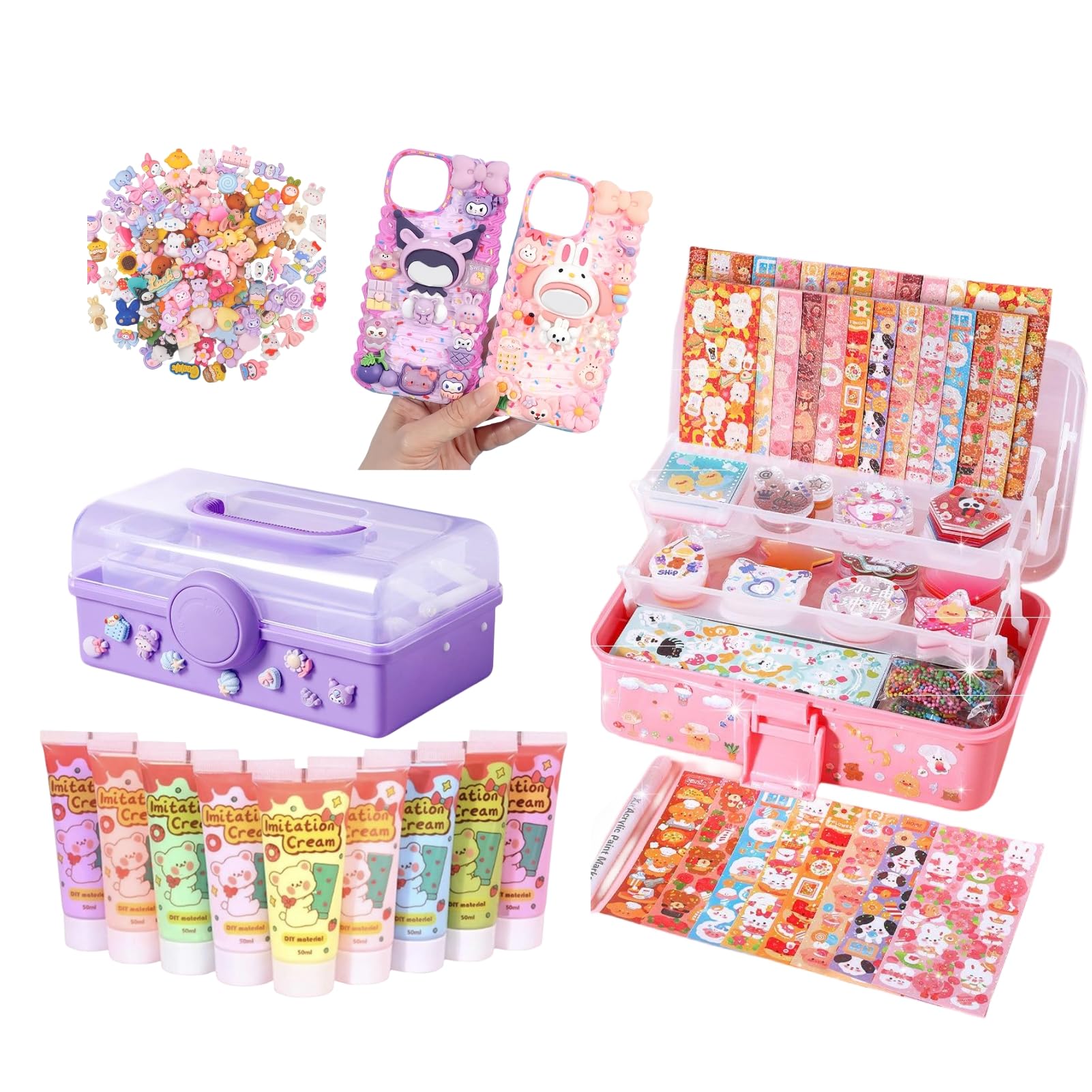 LEILA'S CHOICE DIY Decoden Whipped Cream Glue Kit with Resin and Slime ...