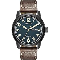 Amazon.com: Citizen Men's Eco-Drive Weekender Garrison Field Watch in Black IP Stainless Steel ...