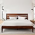 Amazon.com: Acacia Emery Bed Frame with Headboard Solid Wood Platform ...