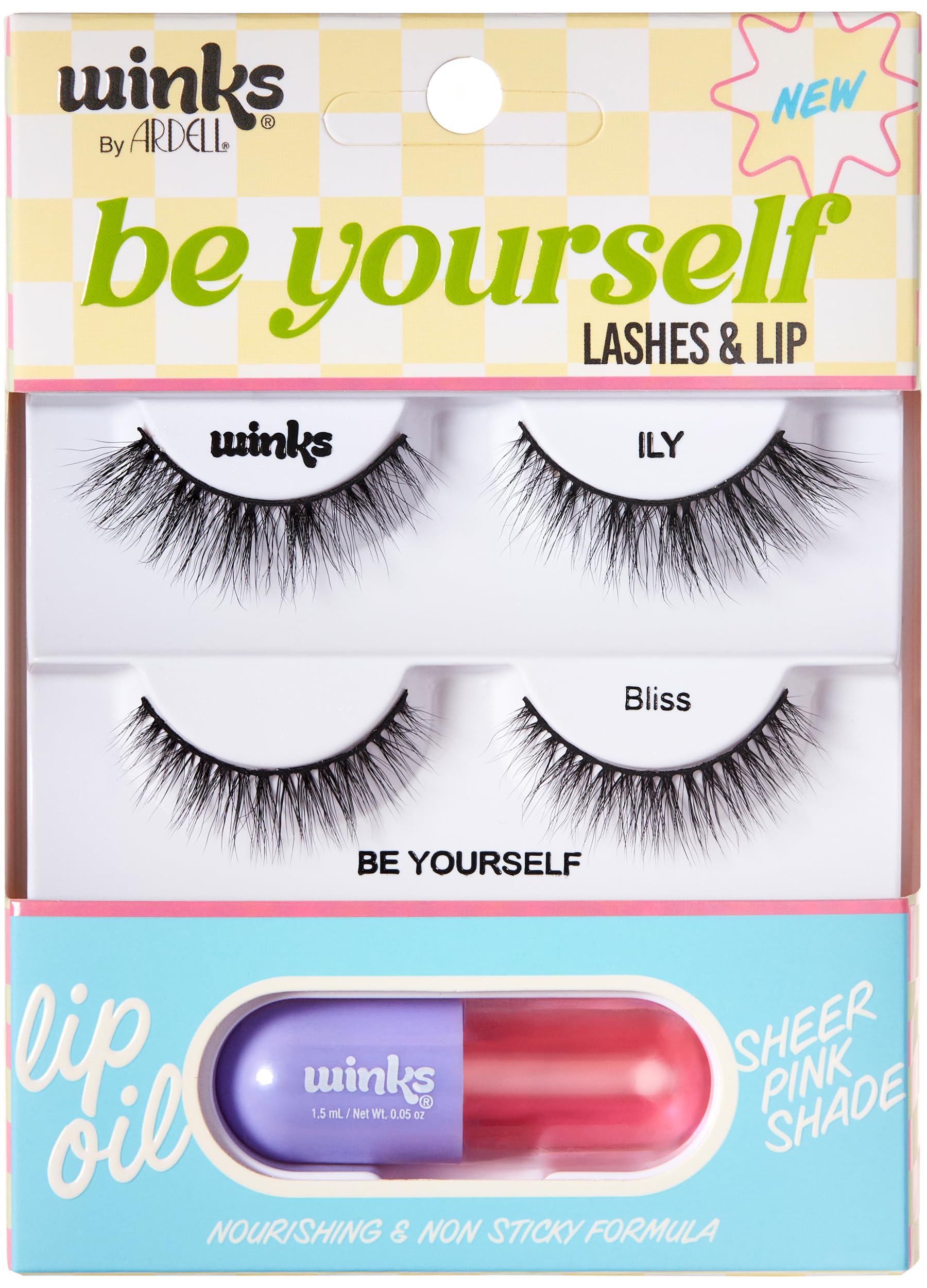 Ardell Winks ILY + Bliss Lashes & Lip Kit, Dual Eyelash & Lip Enhancer ...