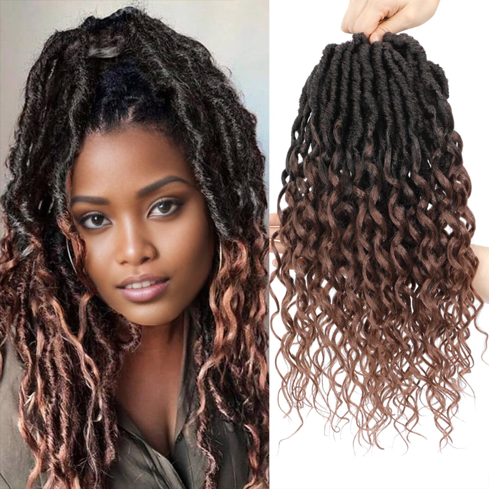 Deep Faux Locs Crochet Hair Goddess Locs Crochet Hair for Women with ...