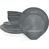 Amazon.com: Zak Designs Melamine Dinnerware Set, 12-Piece, Service for ...