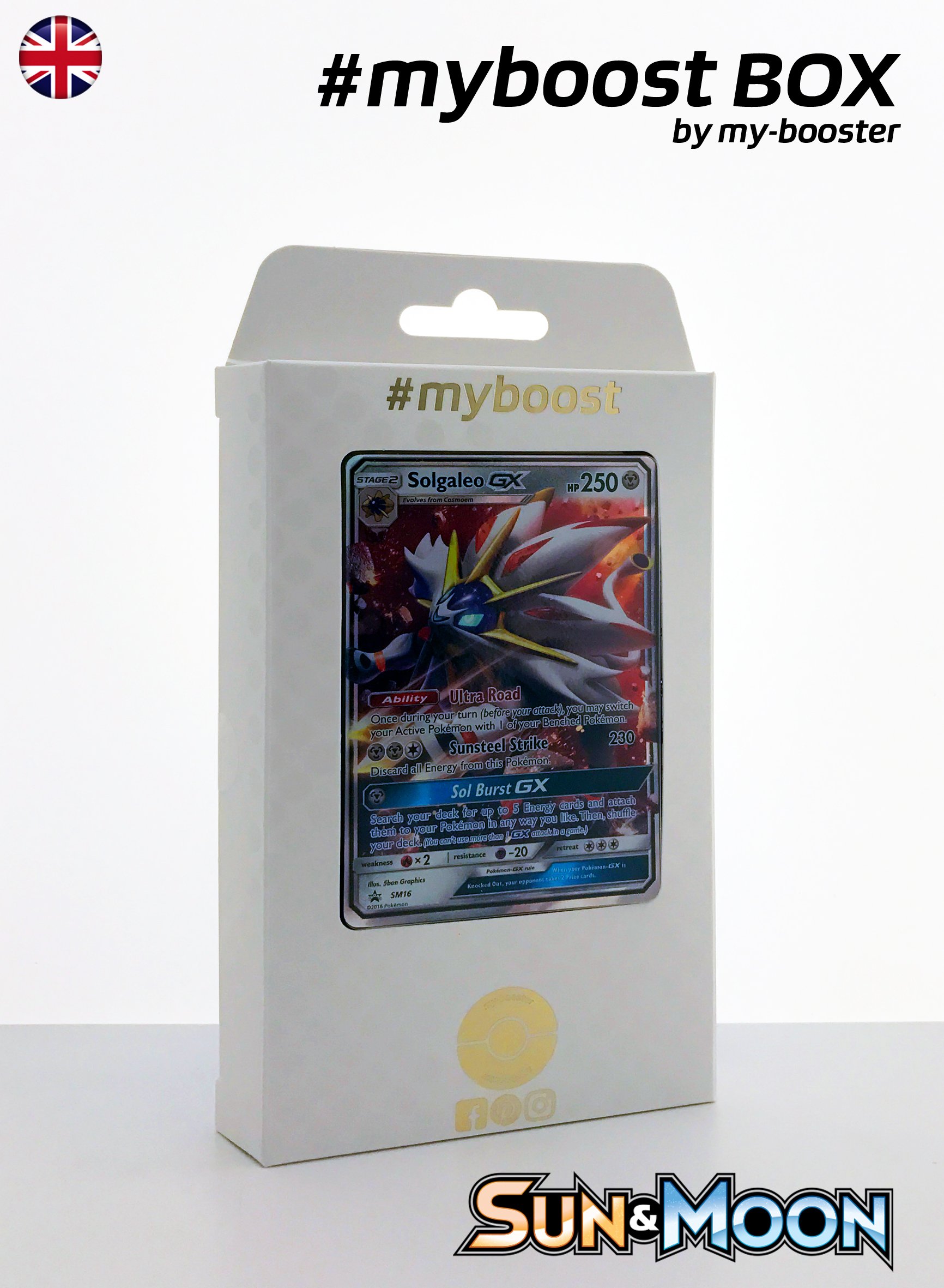 Buy Box #myboost SOLGALEO GX SM16 - SUN AND MOON 2 - 10 English Pokemon ...